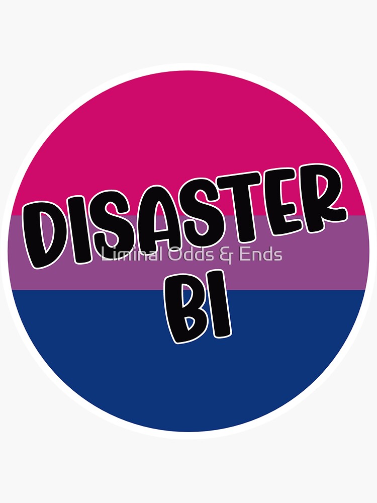 "Disaster Bi Pride Flag (White)" Sticker for Sale by TheWilderVoid ...
