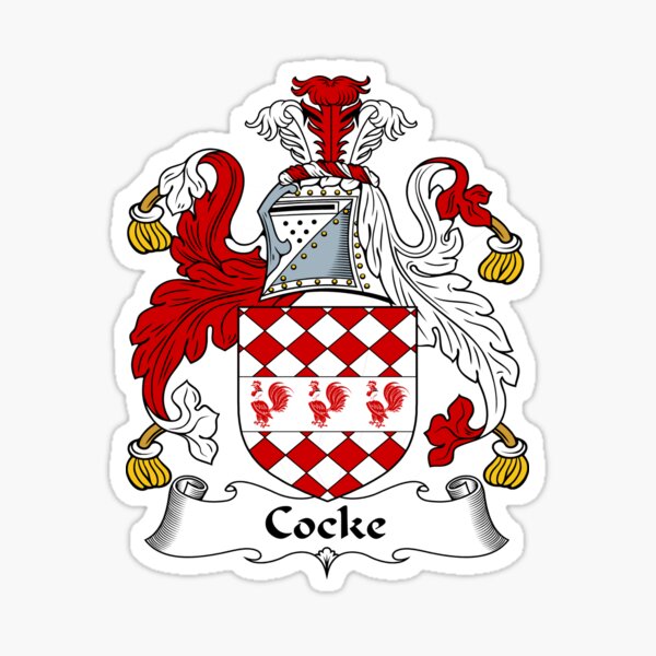 "Cock or Cocke" Sticker for Sale by HaroldHeraldry | Redbubble