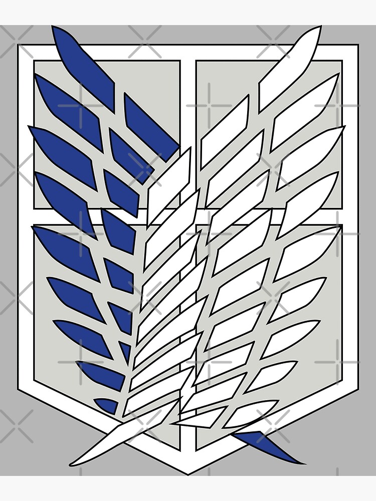 "Music Retro HI-RES Attack On Titan Scout Regiment Logo" Art Print for ...