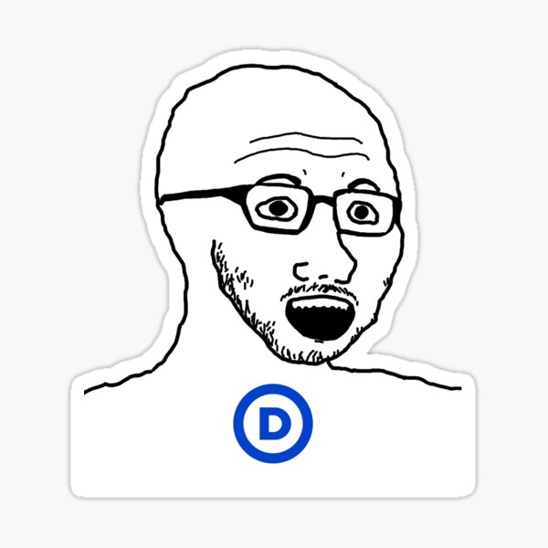 "DNC Soyjack Democrat Wojack" Sticker for Sale by ThatOneGuy2021 ...