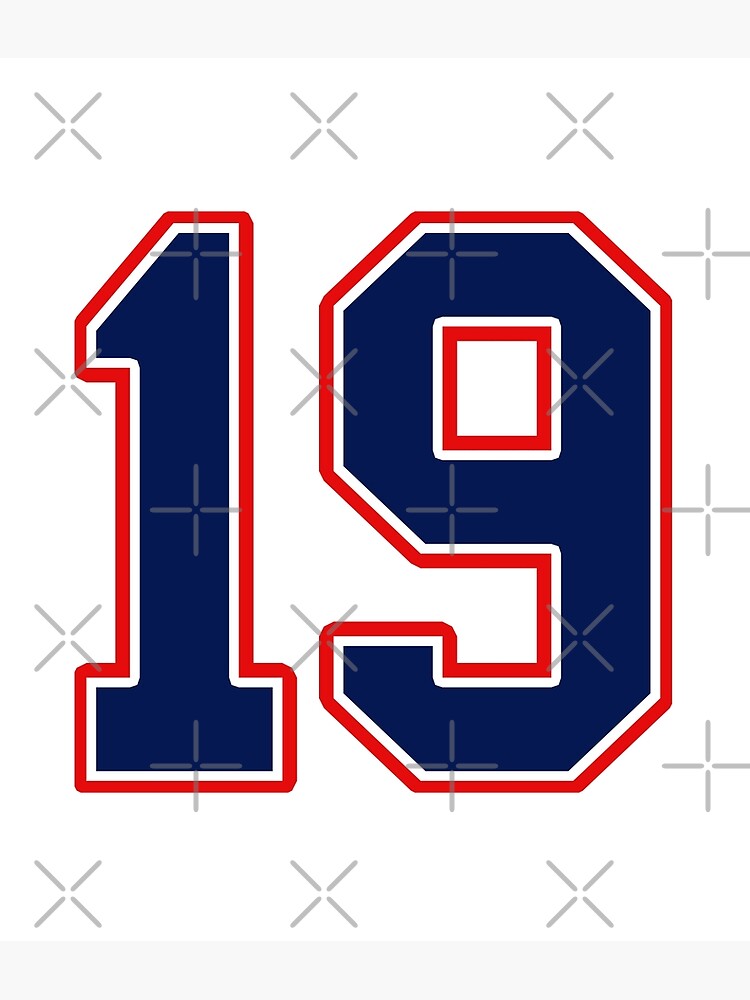 "Number Nineteen 19 Sports Jersey" Poster for Sale by MSBDesign | Redbubble