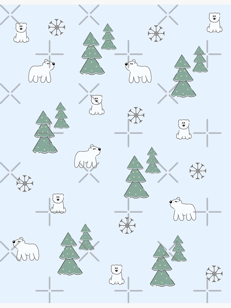 "Winter Wonderland Polar Bears" Poster for Sale by HayleyHalo | Redbubble