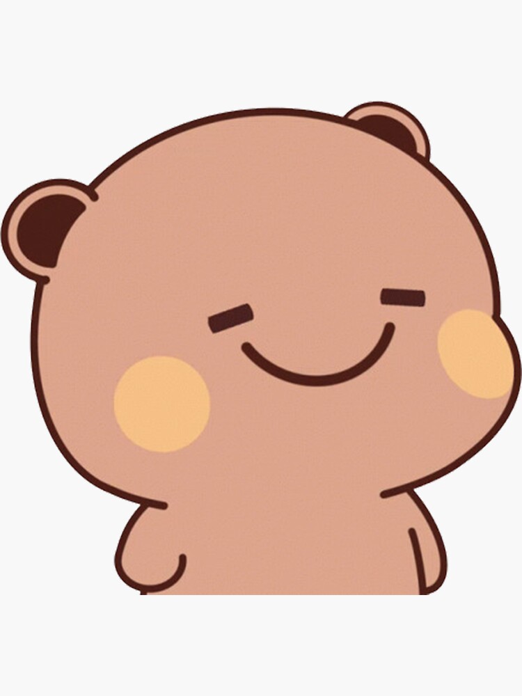 "Cute Peach Happy Dudu's Face" Sticker for Sale by gingersweet | Redbubble