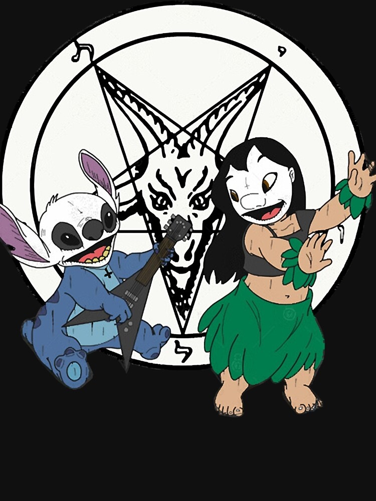 "Black Metal Lilo and Stitch Classic" Art Print for Sale by ...