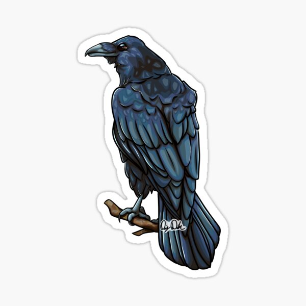 "Raven" Sticker for Sale by artbyquincey | Redbubble