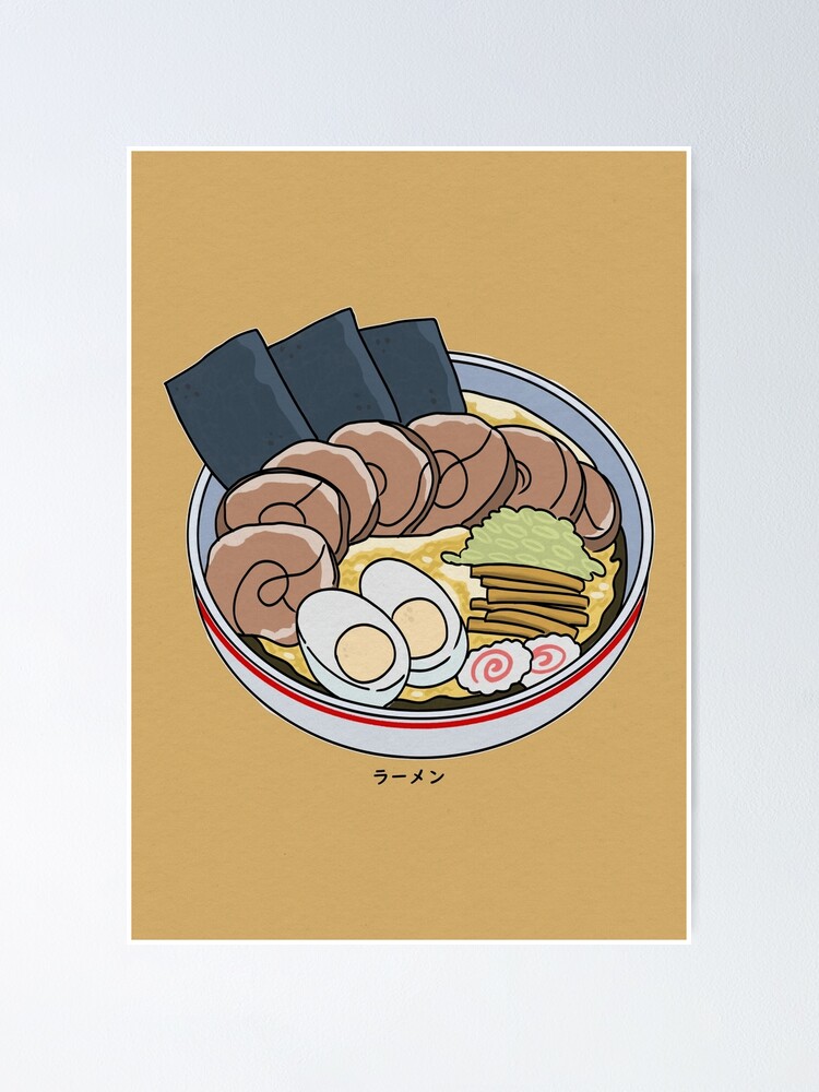"Cute Watercolor Anime Food - Ramen" Poster for Sale by MariOyama ...