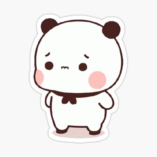 "Cute Bubu Panda's Sad Face " Sticker for Sale by gingersweet | Redbubble