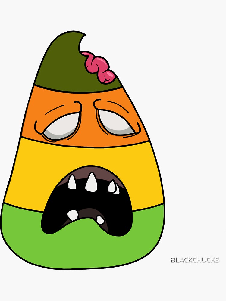 "Zombie Candy Corn" Sticker for Sale by BLACKCHUCKS | Redbubble