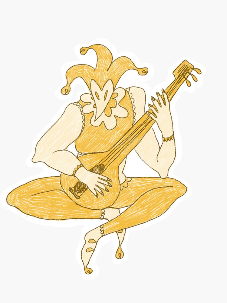 "Yellow Jester" Sticker for Sale by jwrocki | Redbubble