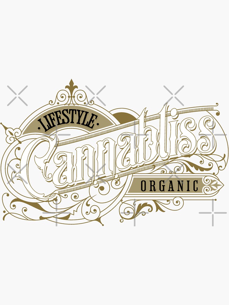 "Cannabliss " Sticker for Sale by CattlettArt | Redbubble