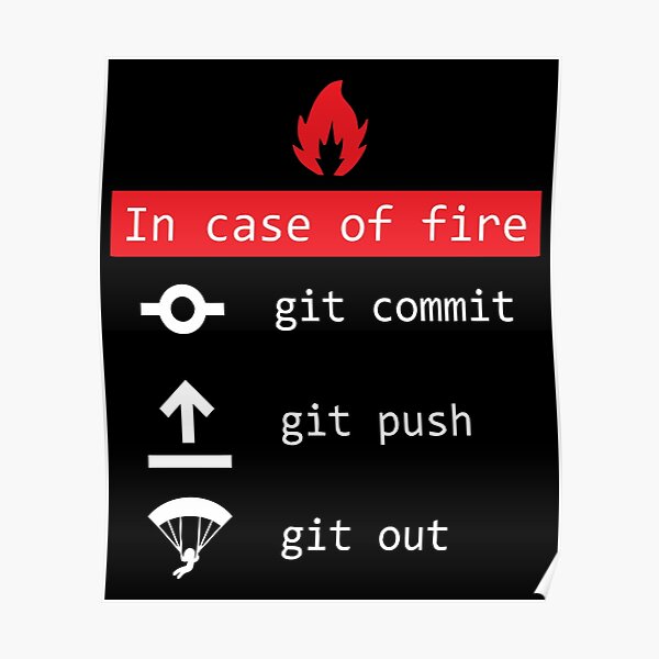 "In Case Of Fire Git Commit Push Funny Coder" Poster for Sale by JuxNdx ...