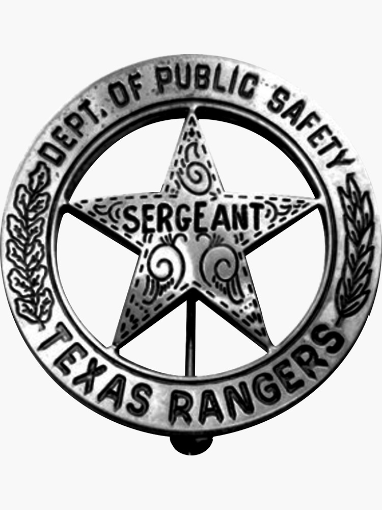 "Texas Rangers Sergeant Badge - Walker, Texas Ranger 14" Sticker for ...