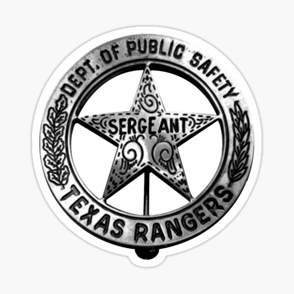 "Texas Rangers Sergeant Badge - Walker, Texas Ranger 14" Sticker for ...