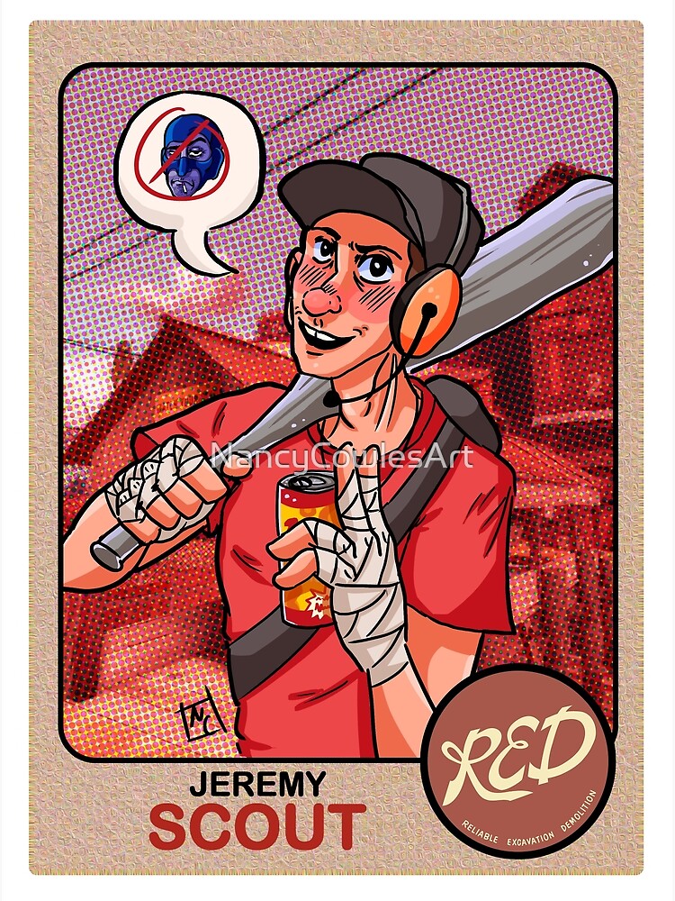"RED Scout Baseball Card" Poster for Sale by NancyCowlesArt | Redbubble
