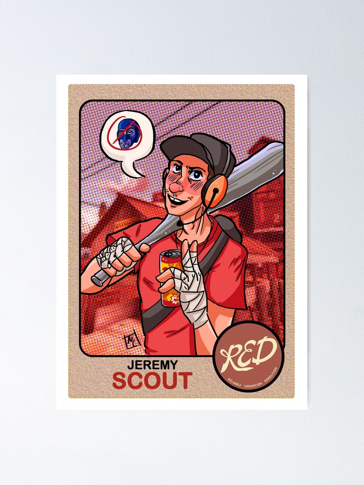 "RED Scout Baseball Card" Poster for Sale by NancyCowlesArt | Redbubble