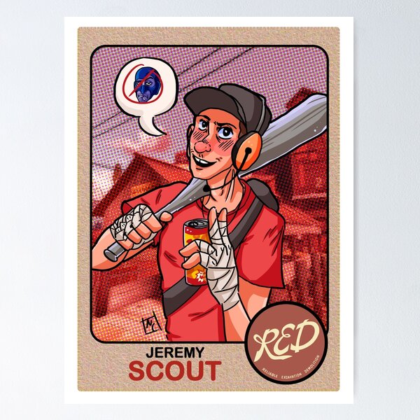 "RED Scout Baseball Card" Poster for Sale by NancyCowlesArt | Redbubble