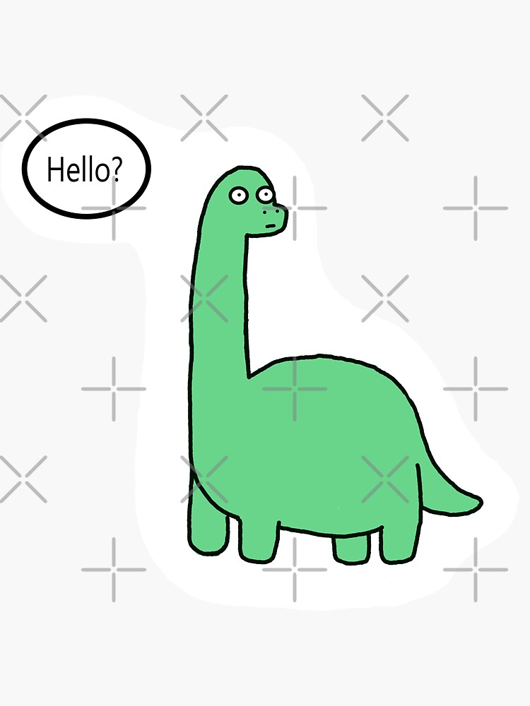 "Confused Lonely Dinosaur" Sticker for Sale by dancingducs | Redbubble