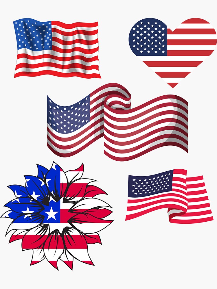 "US flag sticker pack, America stickers. independence day sticker pack ...