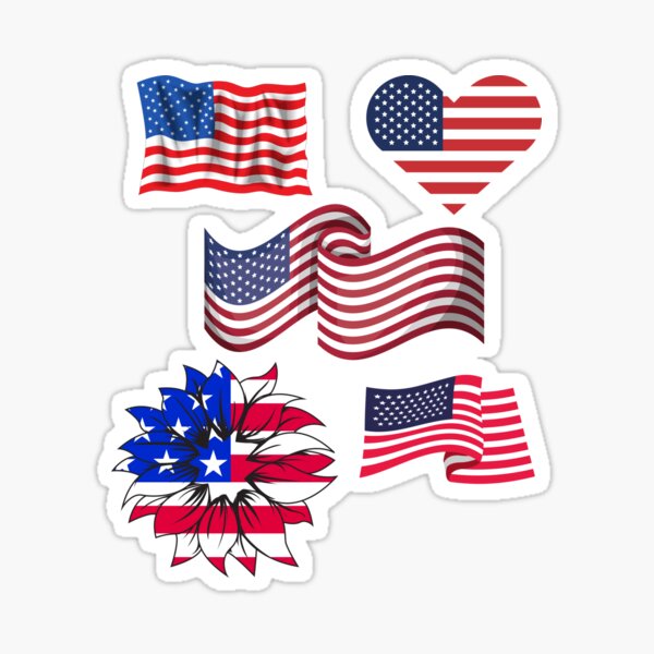 "US flag sticker pack, America stickers. independence day sticker pack ...