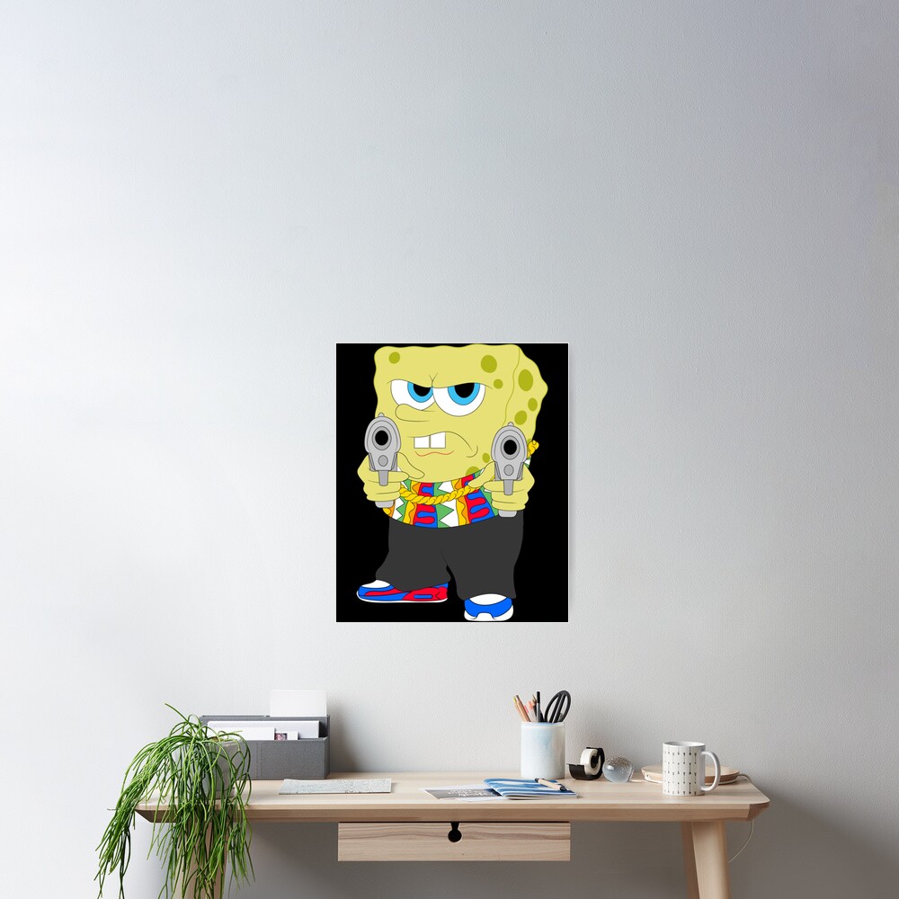 "Gangster Spongebob meme 90s Thug Cartoon Drip meme " Poster for Sale ...