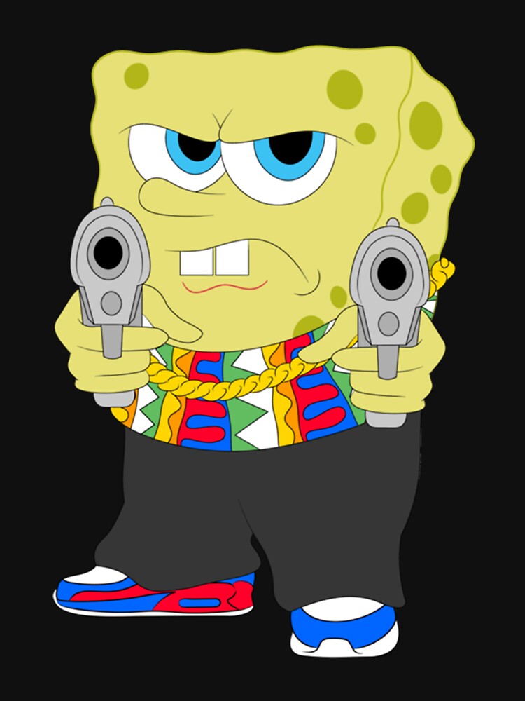 "Gangster Spongebob meme 90s Thug Cartoon Drip meme " T-shirt for Sale ...