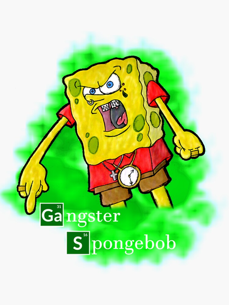 "Gangster Spongebob" Sticker for Sale by KrisLouDes | Redbubble