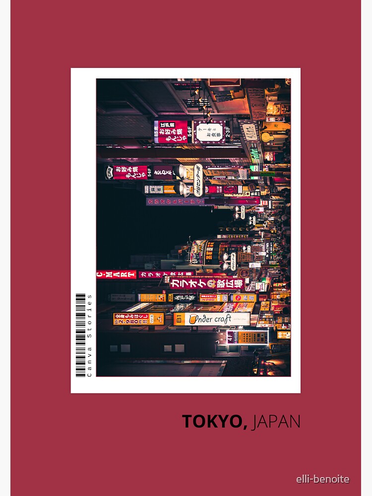 "Tokyo, Japan postcard" Sticker for Sale by elli-benoite | Redbubble