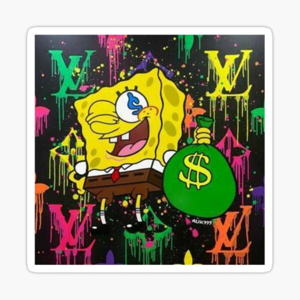 "Spongebob Gangster " Sticker for Sale by KrisLouDes | Redbubble