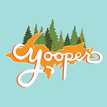 "Yooper - Blue Orange" Sticker for Sale by ElyseBoardman | Redbubble