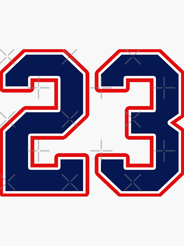 "Number Twenty Three 23 Sports Jersey" Sticker for Sale by MSBDesign ...