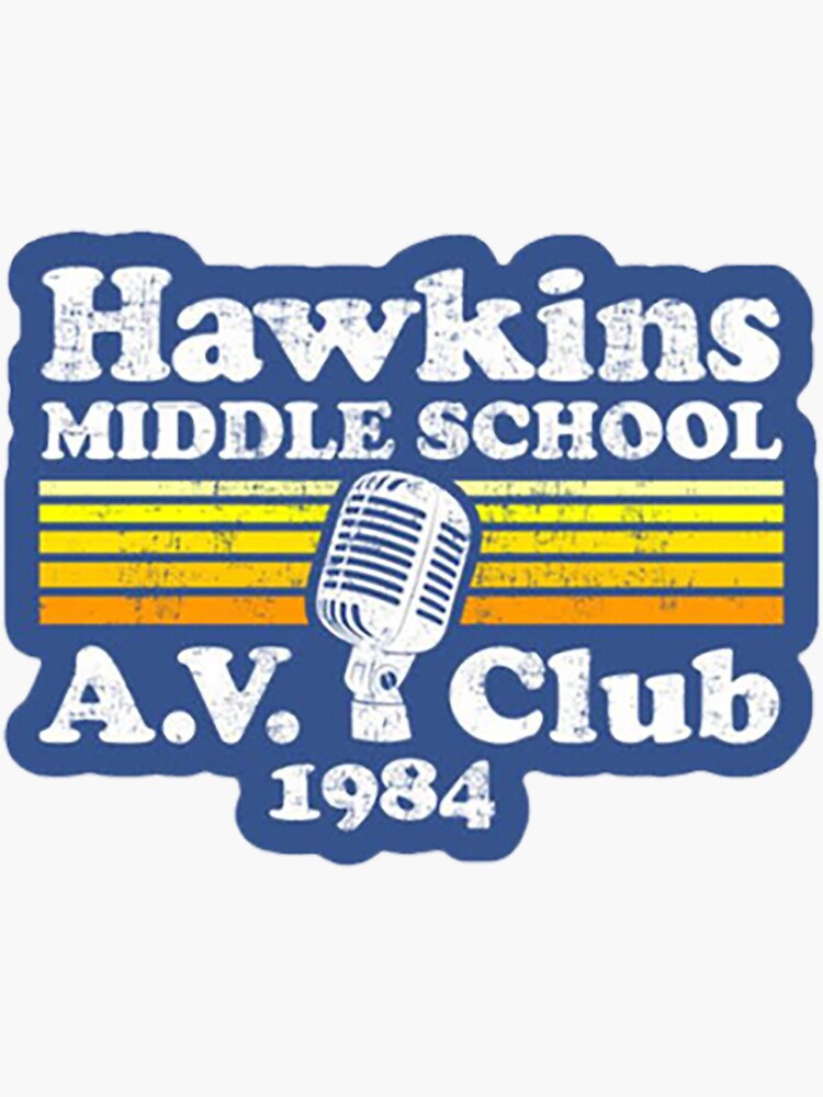 "hawkins middle school av club" Sticker for Sale by GracePearson1 ...