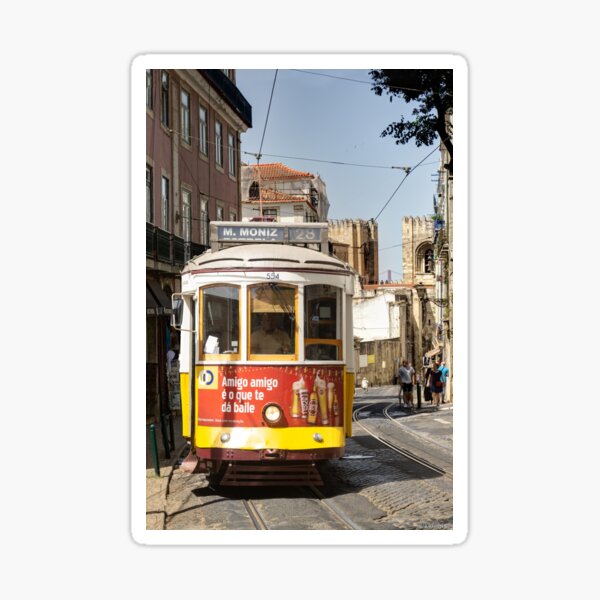 "Lisbon Tram in Alfama 01 Vertical" Sticker for Sale by WWestmoreland ...
