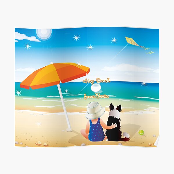 "Hey Beach Summer Vacation" Poster for Sale by fatydesignspace | Redbubble