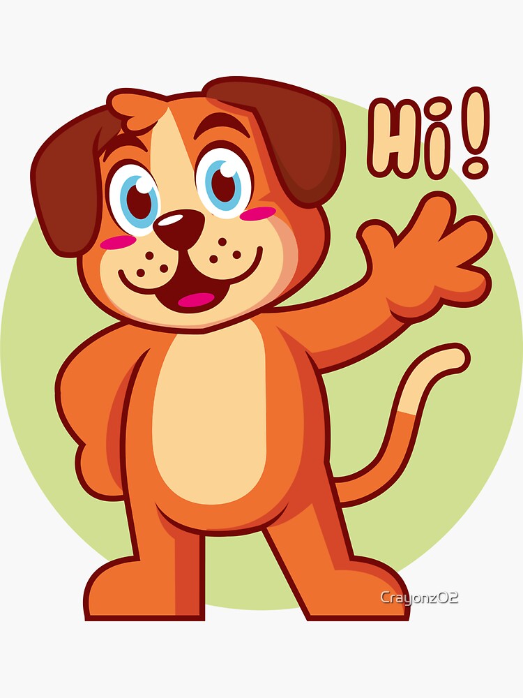 "Waving Dog Essential T-Shirt - Cute Dog Waving Shirt" Sticker for Sale ...