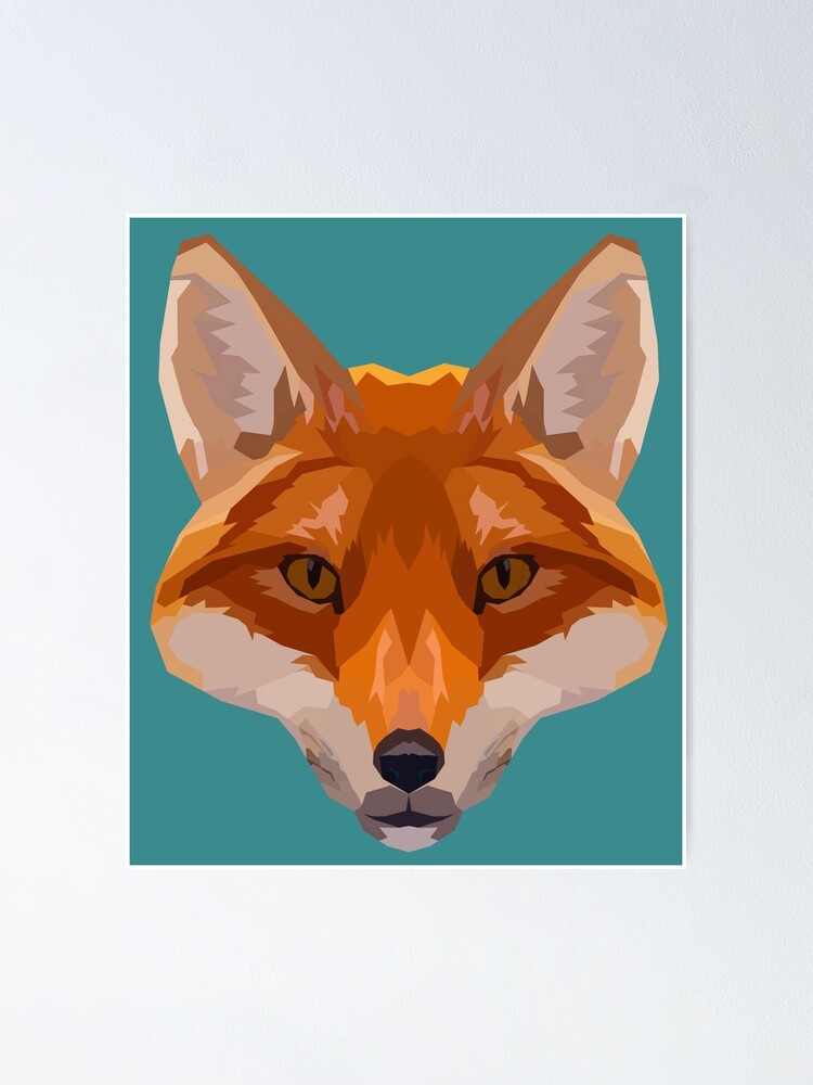 "Foxy Lady - Low polygon fox" Poster for Sale by edgeofthemap | Redbubble