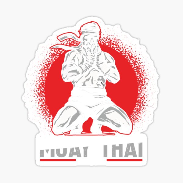 "Muay Thai Fighter MMA Martial Arts Sports Thailand Boxing" Sticker for ...