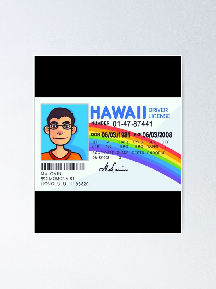 "Mclovin iD " Poster for Sale by ITGeekGifts | Redbubble