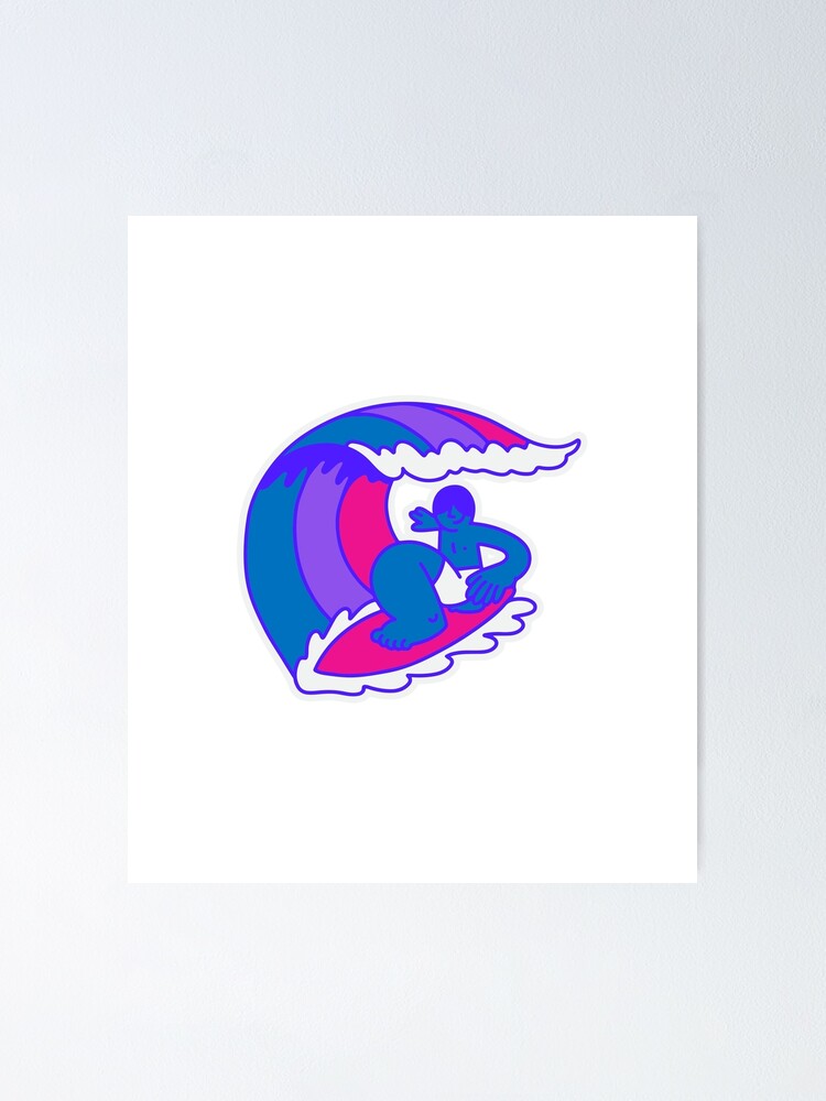"Bisexual wave surf Rainbow Gay Pride lgbt pride" Poster for Sale by ...