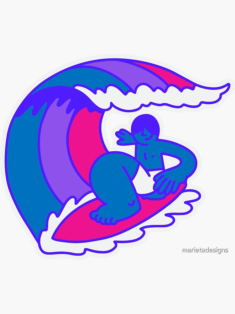 "Bisexual wave surf Rainbow Gay Pride lgbt pride" Sticker for Sale by ...