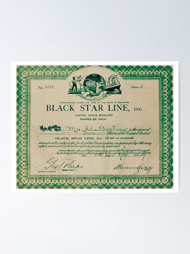 "BLACK STAR LINE BOND" Poster for Sale by DiasporaDazed | Redbubble