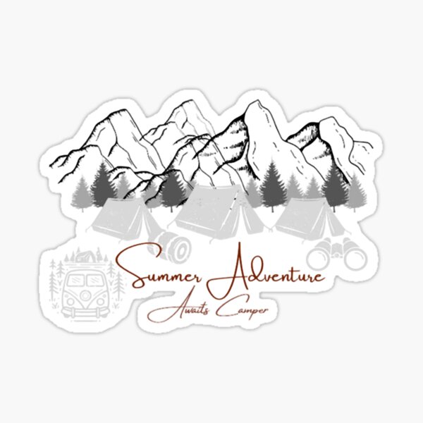 "Summer Adventure Awaits Camper " Sticker for Sale by CreativilleTees ...