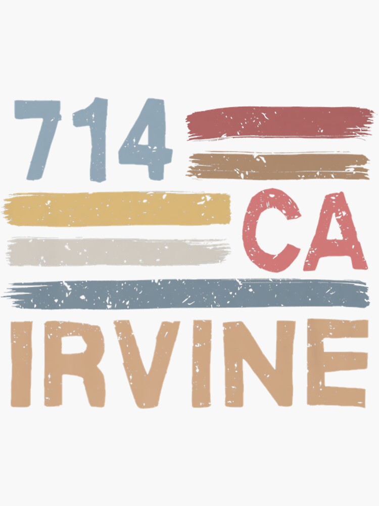 "Retro Irvine Area Code 714 Residents State California Premium" Sticker ...