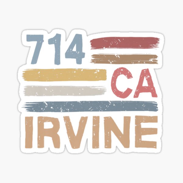 "Retro Irvine Area Code 714 Residents State California Premium" Sticker ...