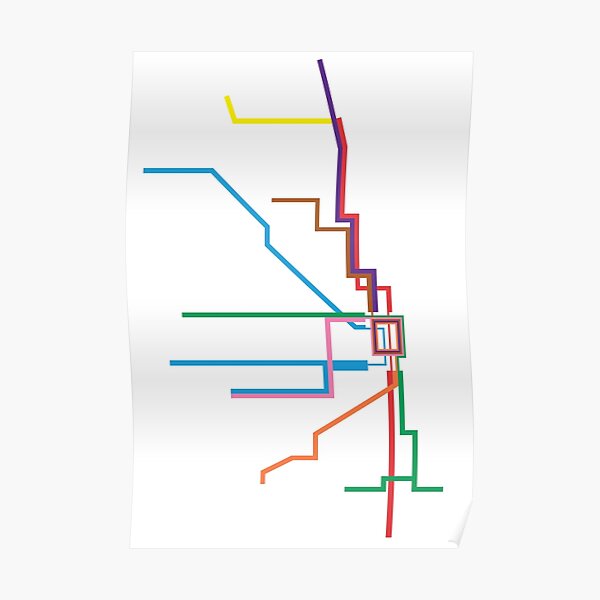 "Chicago Transit Map" Poster for Sale by rayres29 | Redbubble