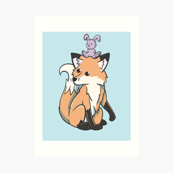 "The Fox and the Rabbit " Art Print for Sale by Nightlea | Redbubble
