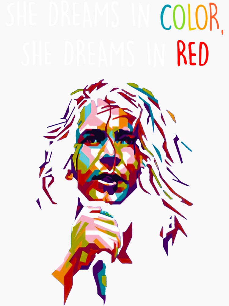 "She-dreams-in-color-she-dreams-in-red" Sticker for Sale by ...