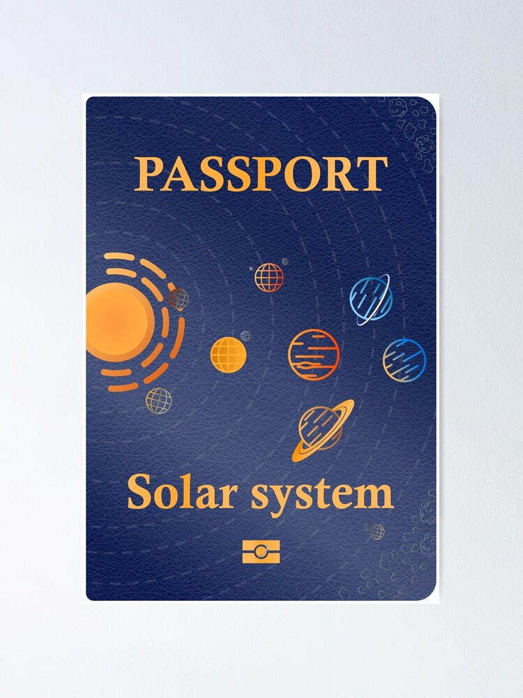 "Passport - Solar system - Blue" Poster for Sale by jc007 | Redbubble
