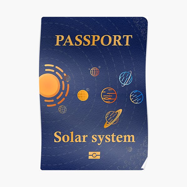 "Passport - Solar system - Blue" Poster for Sale by jc007 | Redbubble