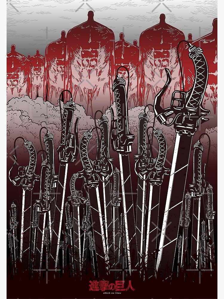 "Attack On Titan Colossal Wall Titans" Poster for Sale by Wishinglob ...