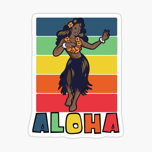 "Hula girl Aloha Essential" Sticker for Sale by schaabfzjay | Redbubble